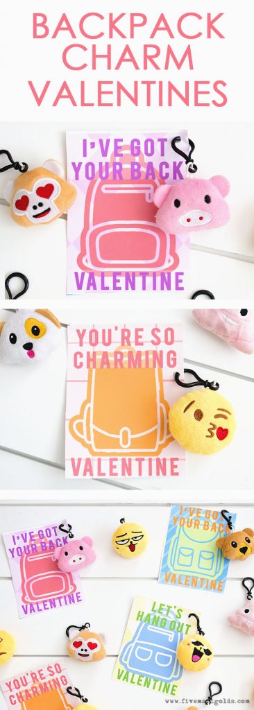 Backpack Charms Valentines Printables - Five Marigolds