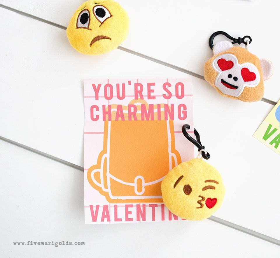 Backpack Charms Valentines Printables - Five Marigolds