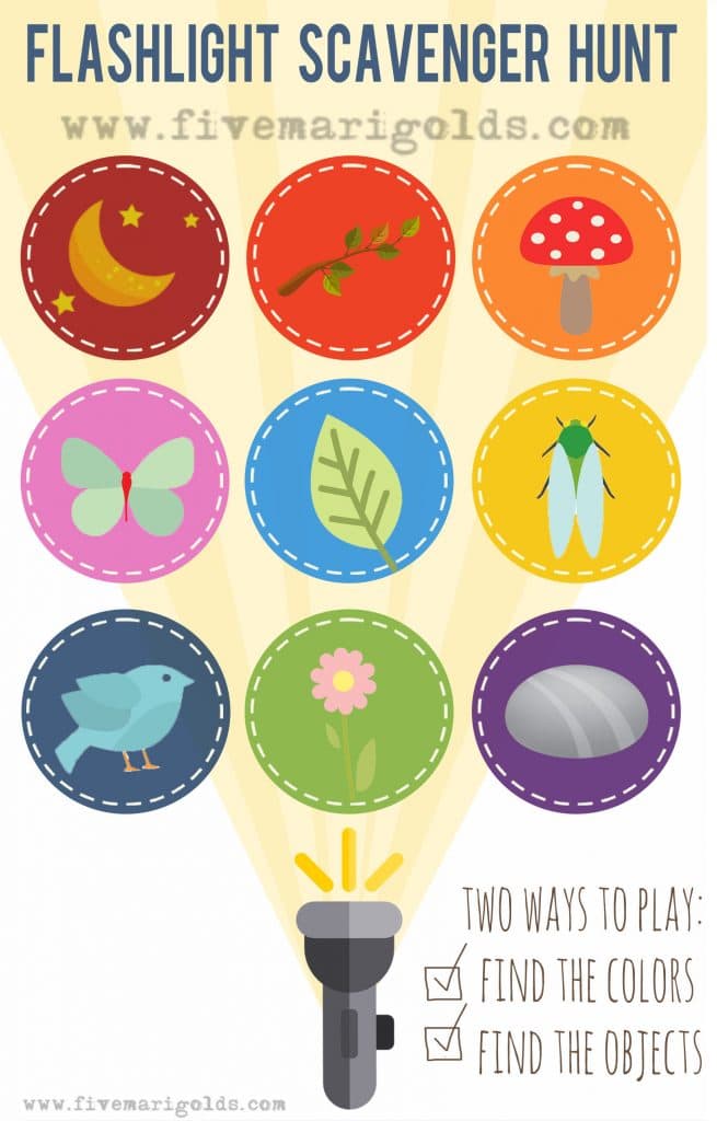 Flashlight Scavenger Hunt - Five Marigolds