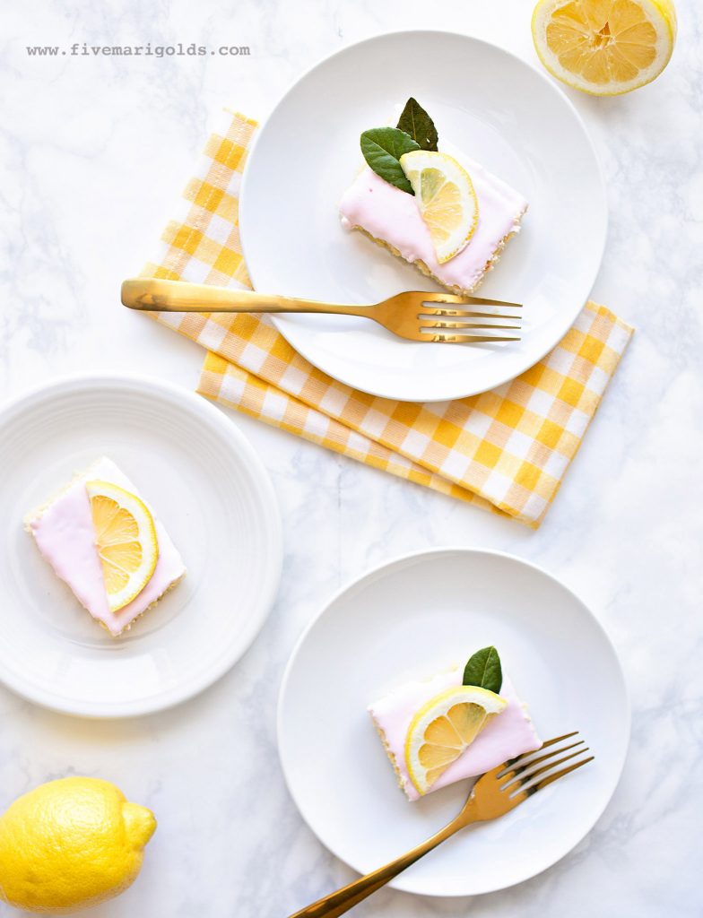 Pink Lemonade Sheet Cake - Five Marigolds