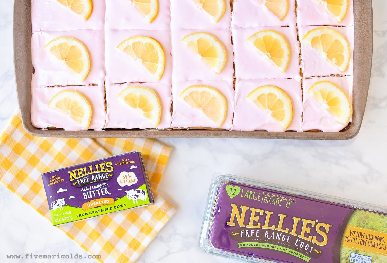 Pink Lemonade Sheet Cake - Five Marigolds