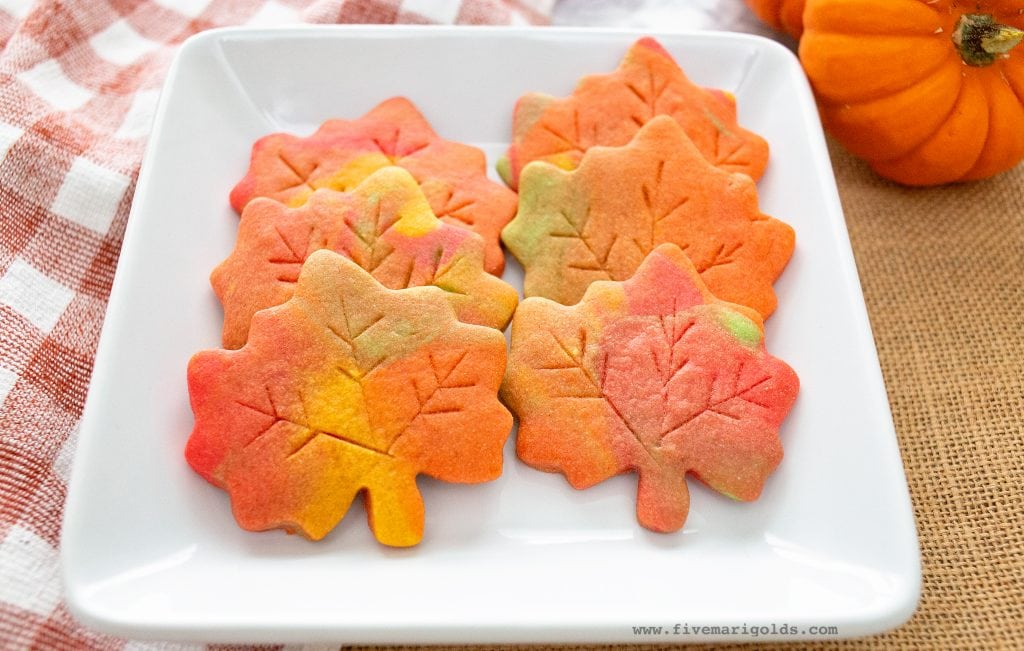Marbled Fall Leaf Sugar Cookie Cutouts - Five Marigolds