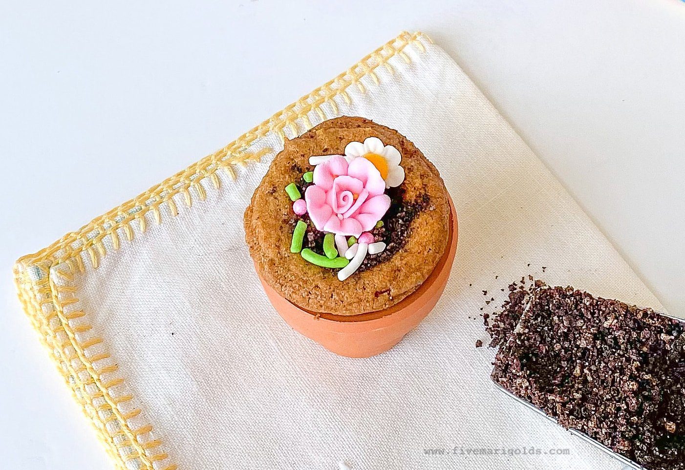 Flower Pot Cookie Cups - Five Marigolds