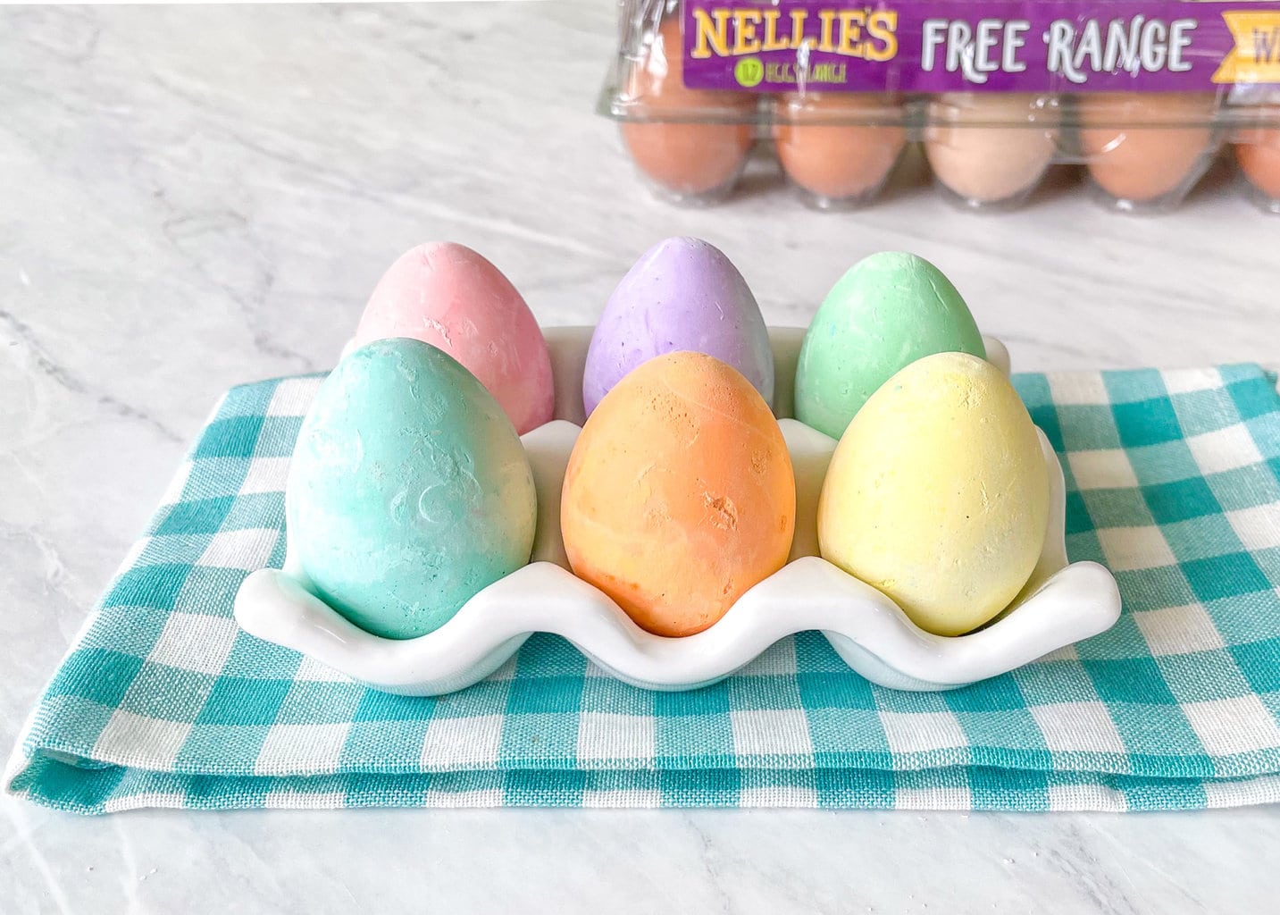 DIY Egg Shaped Sidewalk Chalk - Five Marigolds